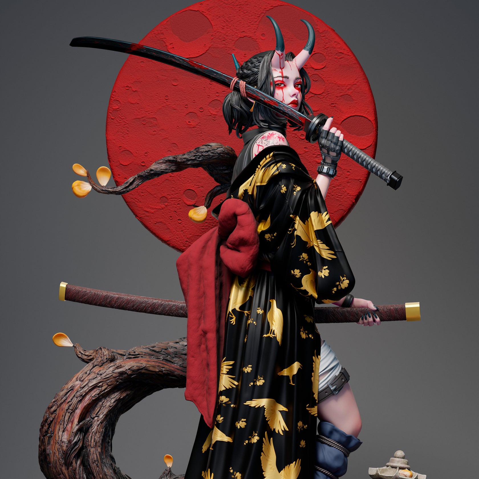 3358 Female Oni - STL 3D Print Files – My Stl