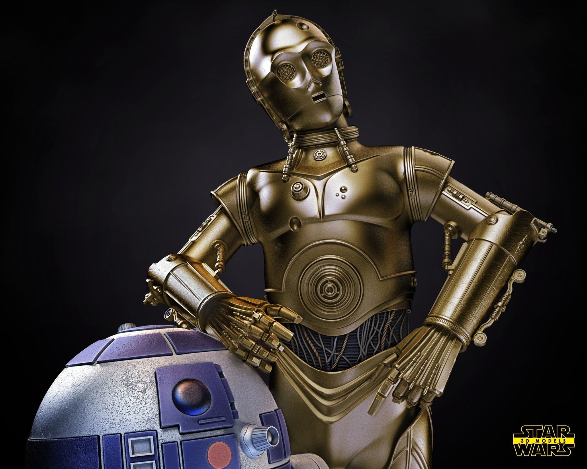 C3P0 AND R2D2 - Star Wars - STL 3D Print Files – My Stl