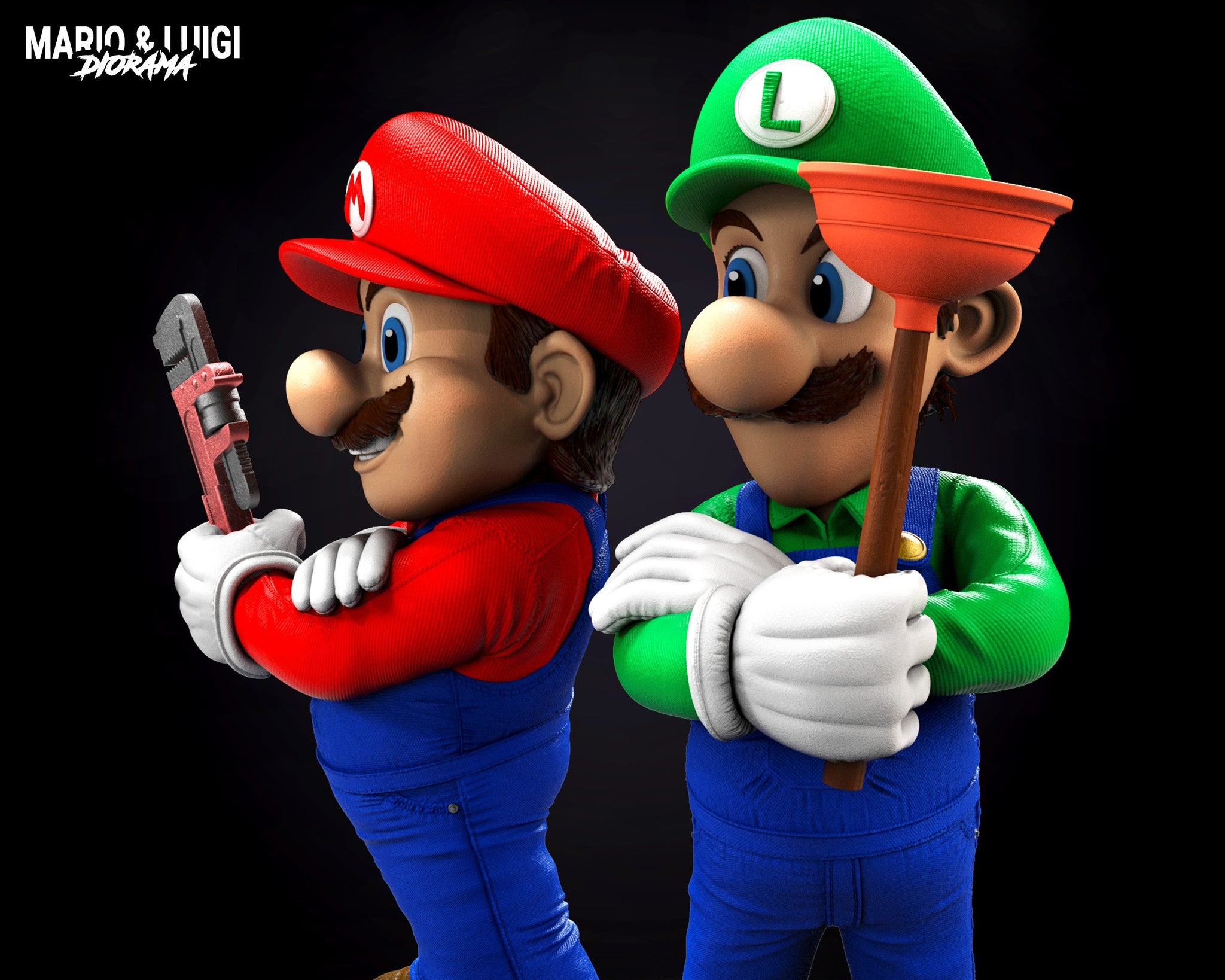 Mario and Luigi - Super Mario Bros - STL 3D Print Files – My Stl